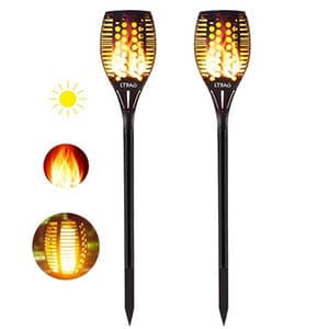 Antorchas de Jardín 】 De Bambú, Metalicas, Solares, Combustibles
