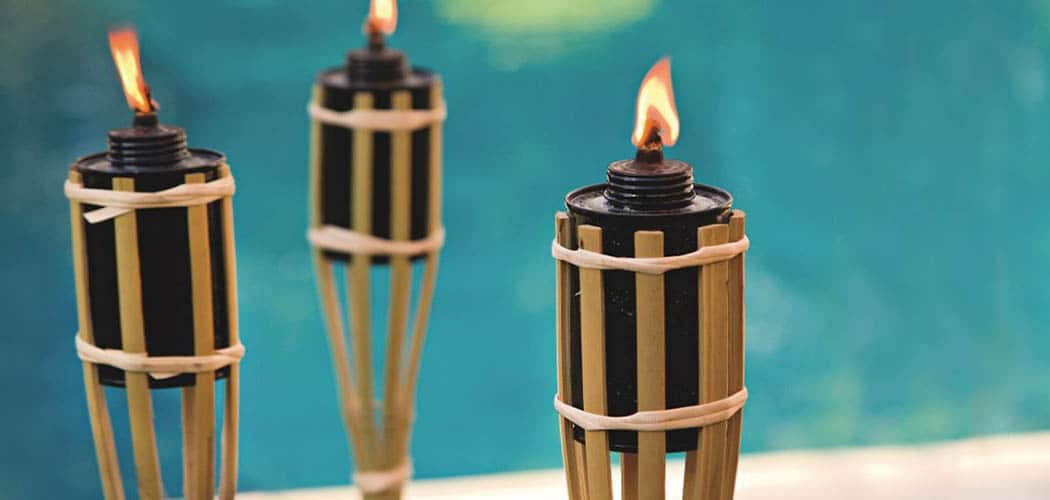 Antorchas de Jardín 】 De Bambú, Metalicas, Solares, Combustibles